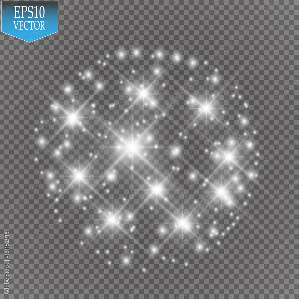 Vector white glitter wave abstract illustration. White star dust trail ...