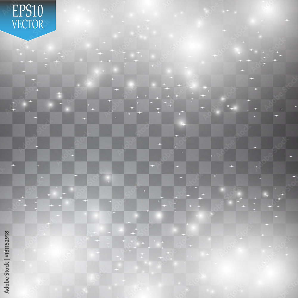 Vector white glitter wave abstract illustration. White star dust trail ...