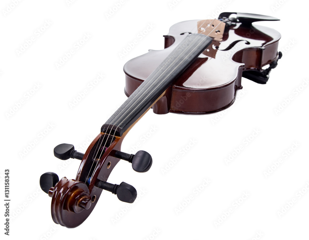 Wooden brown fiddle Stock Photo | Adobe Stock