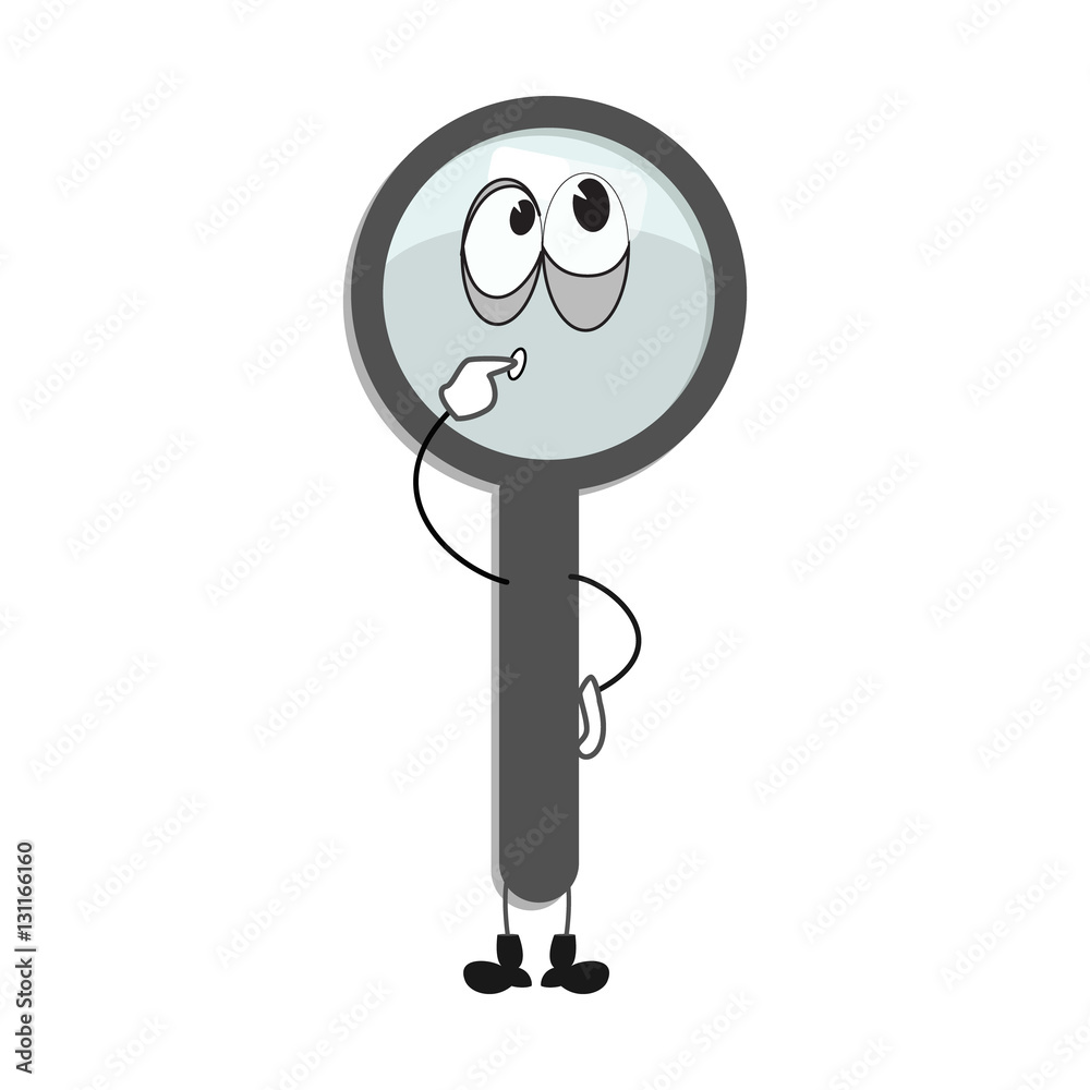 Magnifying glass cartoon thought. Comic vector magnifying glass Stock ...