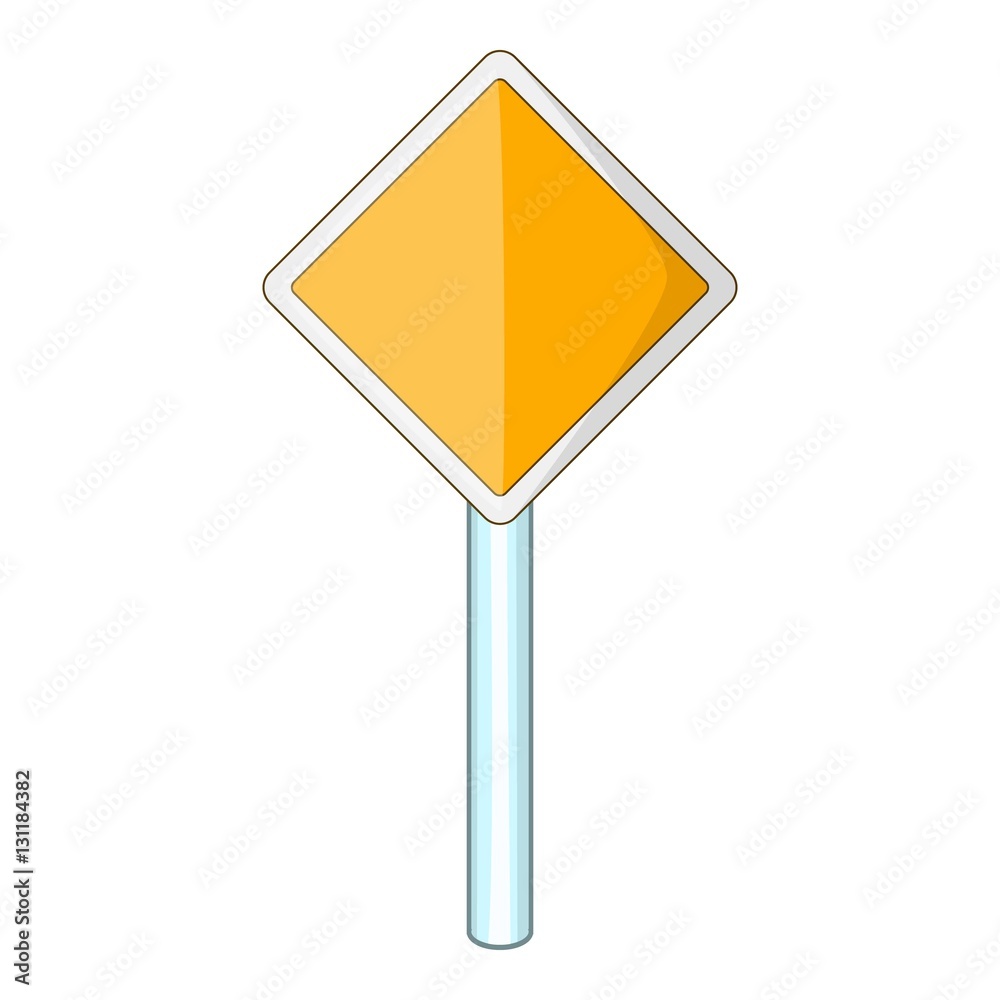 Priority road sign icon. Cartoon illustration of priority road sign ...