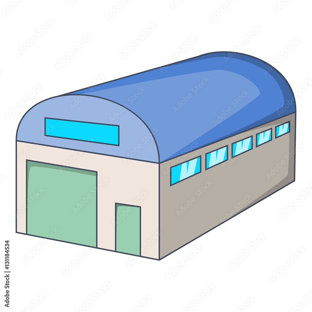Warehouse building icon. Cartoon illustration of warehouse building ...