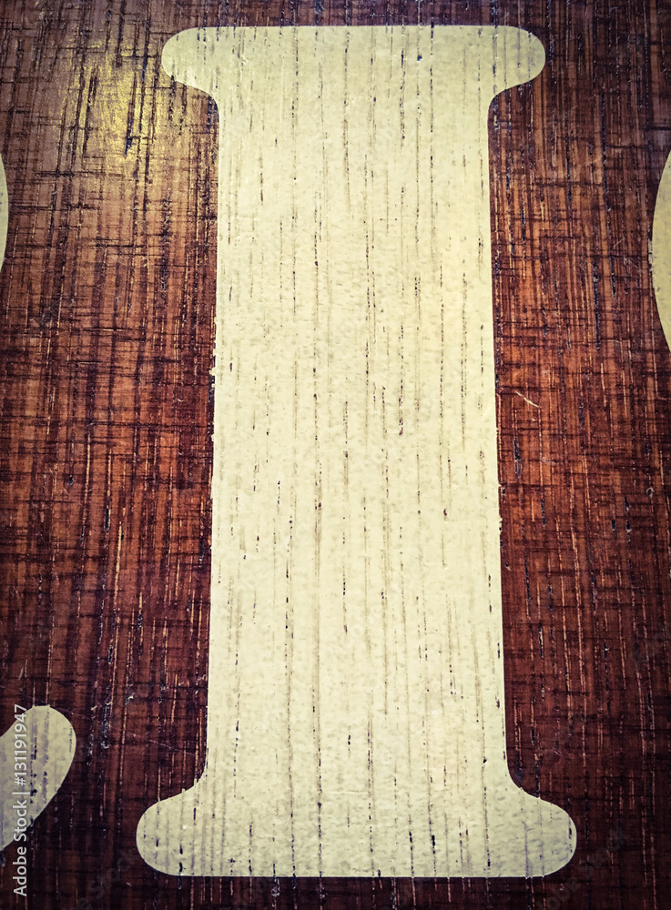 Wooden alphabet letter I, rate. Written letter with paint on a wooden ...