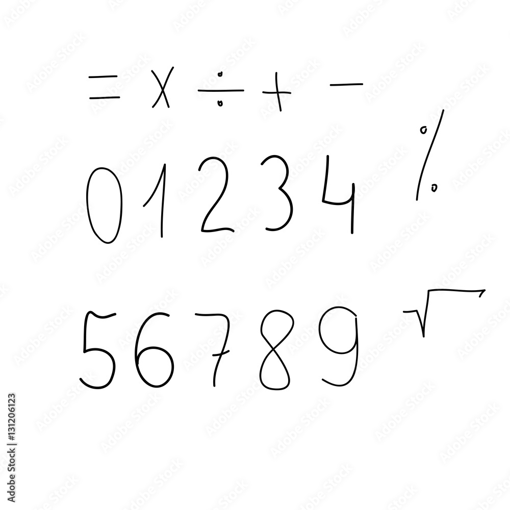 numbers and symbols. mathematics . on a white background . vector ...