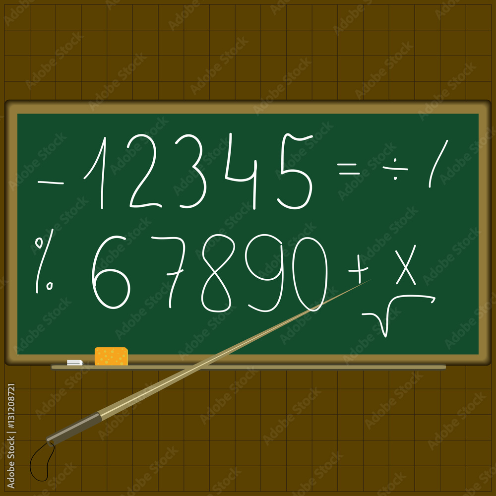 blackboard . numbers and symbols. mathematics . Business Class . vector ...