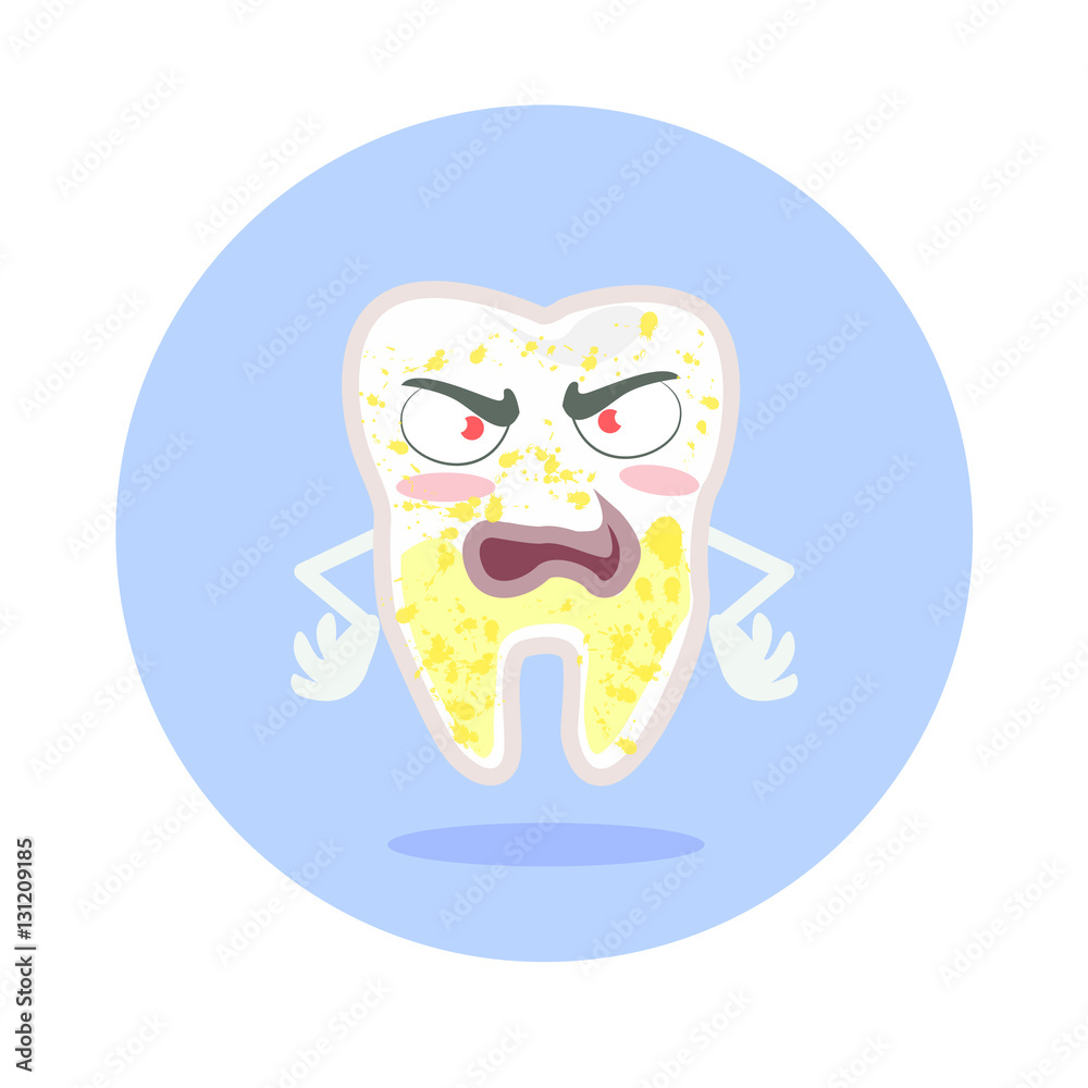 There are stains on teeth, Cute cartoon yellow teeth Stock Illustration ...