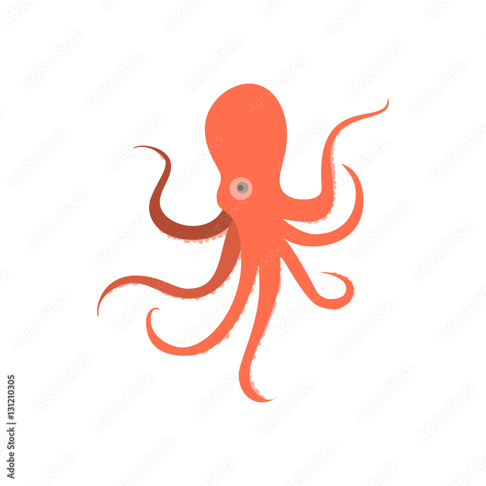 Cartoon octopus monster. Illustration of octopus baby. Octopus cartoon ...