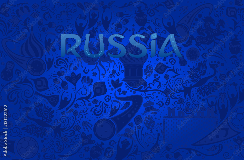 Russian blue background, vector illustration Stock Vector | Adobe Stock