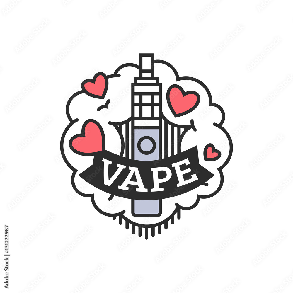 Vector Vaping Badges, Modern Line Art Labels, Vape Shop Logo Stock ...