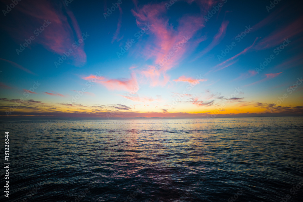 colorful sunset in Pacific Beach Stock Photo | Adobe Stock
