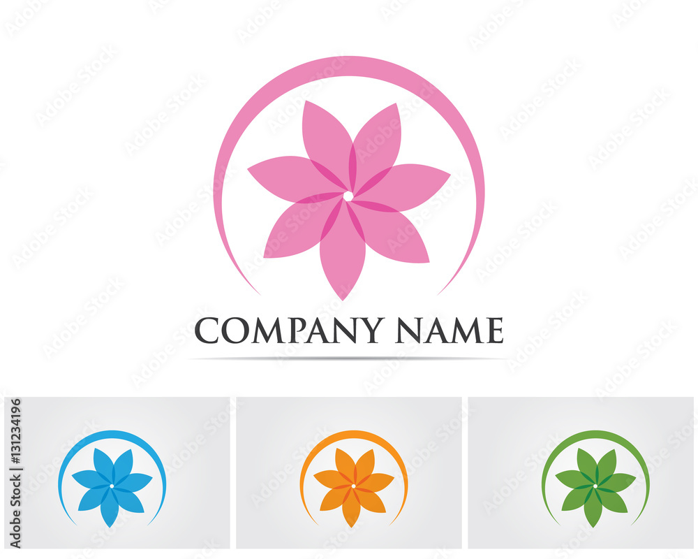 Health flower natural logo Stock Vector | Adobe Stock