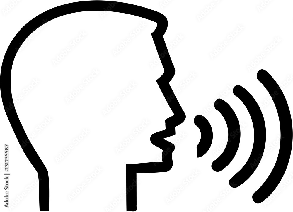 Icon with head speaking - Speech therapist Stock-Vektorgrafik | Adobe Stock