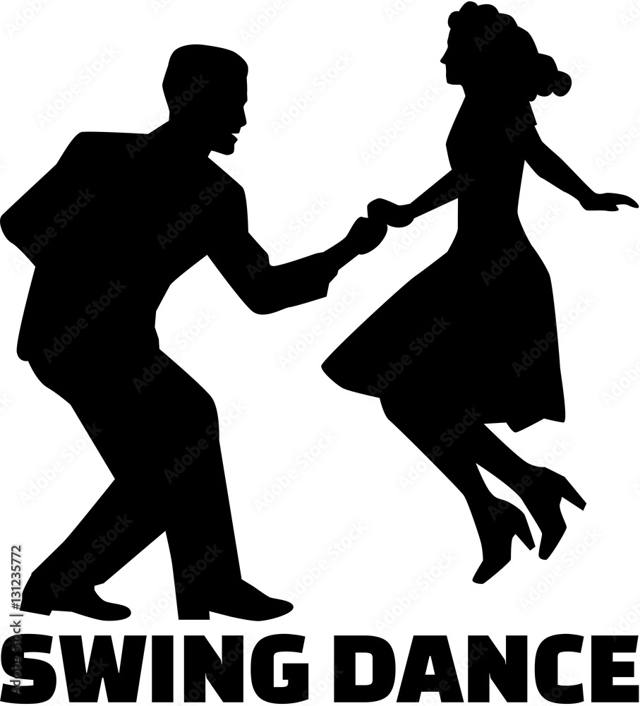 Swing dancing couple Stock Vector | Adobe Stock