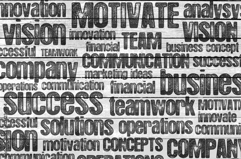 Photo & Art Print Wood Texture Business Words, Indiloo