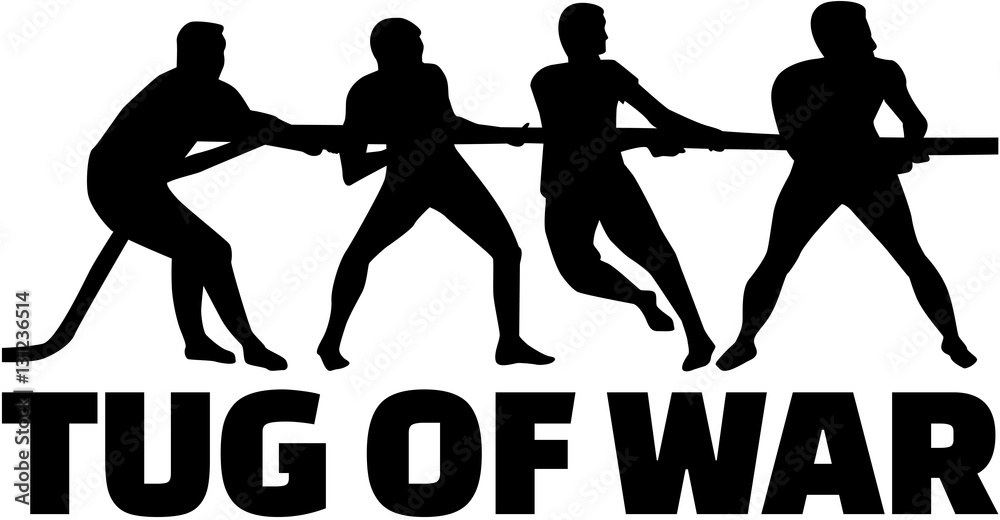 Tug of war silhouette with word Stock Vector | Adobe Stock