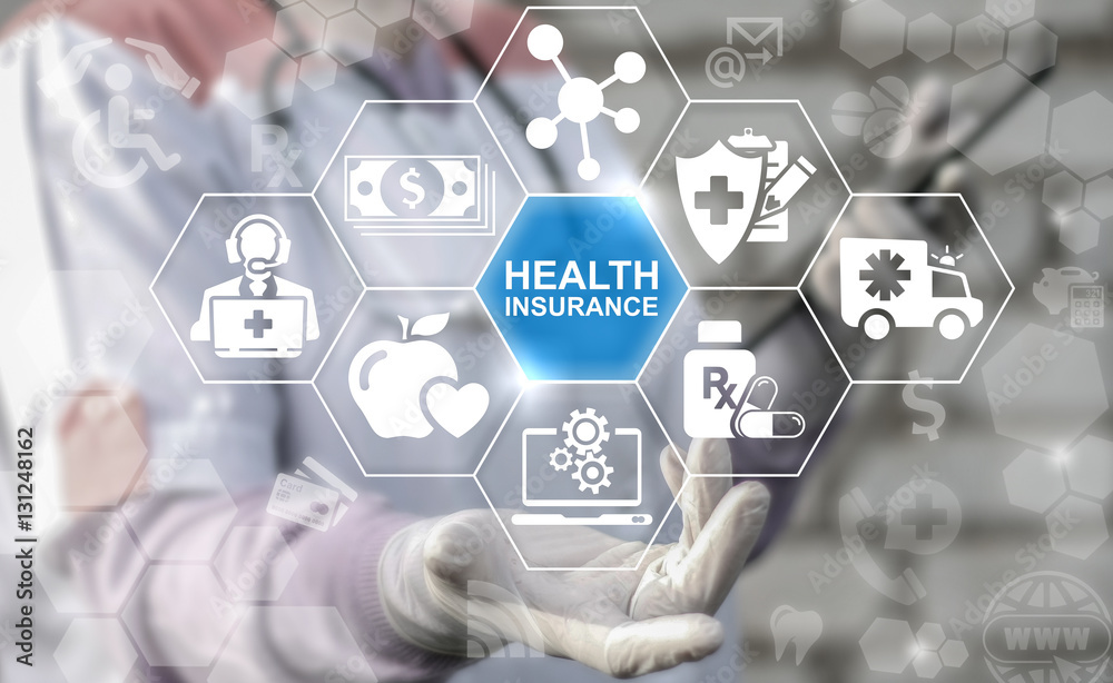 Health insurance medicine safety finance treatment computer concept ...