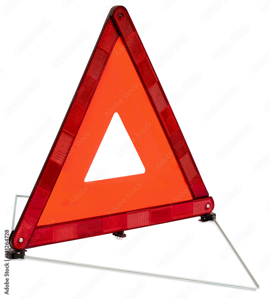 Foto Stock reflective triangle parking warning triangle traffic sign ...