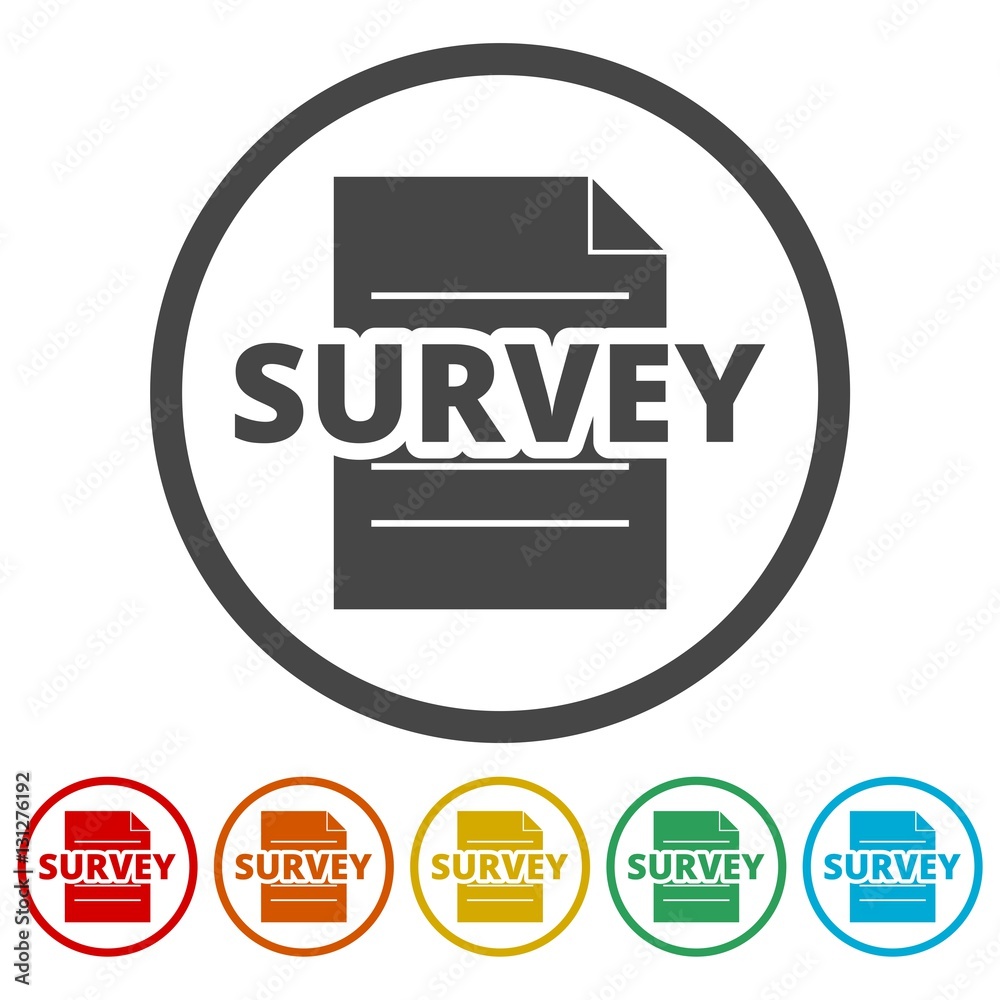 Survey design, vector illustration icons set Stock Vector | Adobe Stock