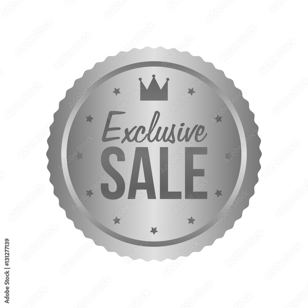 Vector Exclusive Sale Metal Silver Sign, Round Label Stock Vector ...