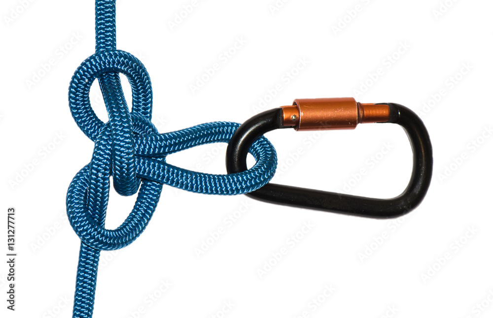 Austrian conductor knot with carabiner Stock-Foto | Adobe Stock