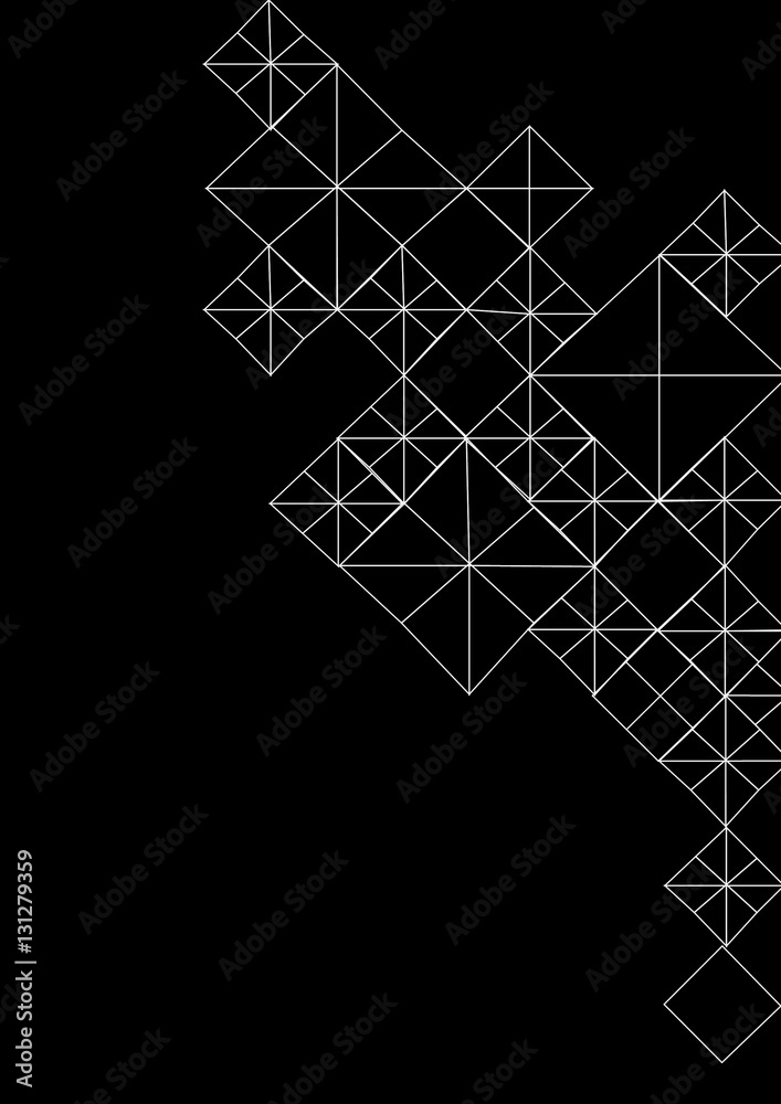 Line art geometric black and white pattern background. Modern art ...