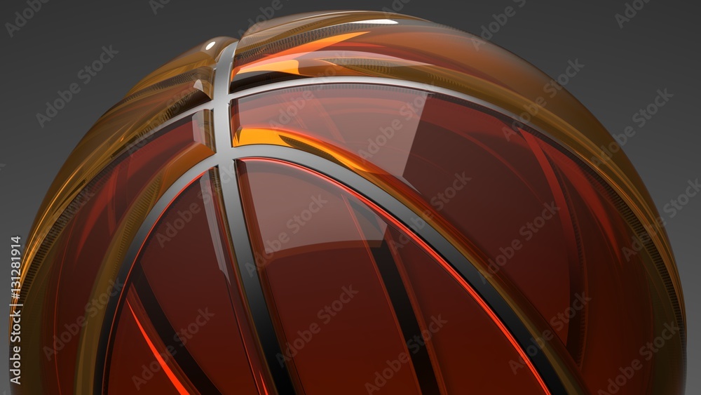 Basketball. 3D illustration. 3D CG. High resolution. Stock Illustration ...
