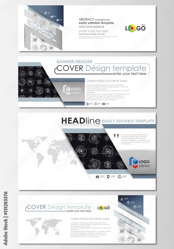 Social media and email headers set, modern banners. Business templates ...