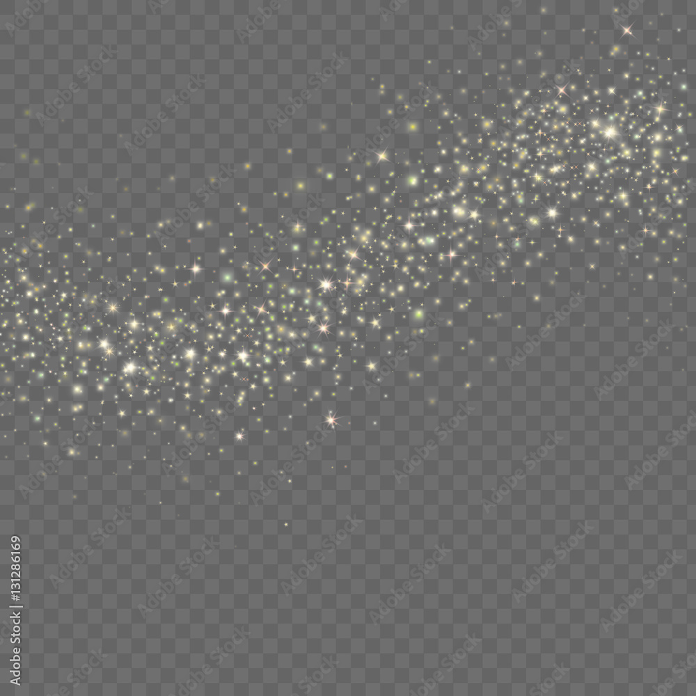 Star dust sparks on transparent background. Vector glitter particles ...