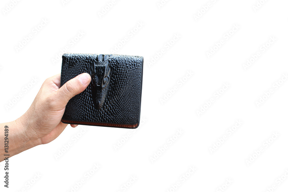 Hand holding wallet on isolated Stock Photo | Adobe Stock