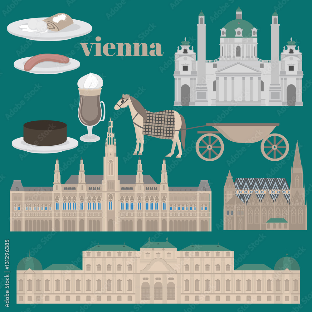 Austrian City sights in Vienna. Austria Landmark Travel And Journey ...