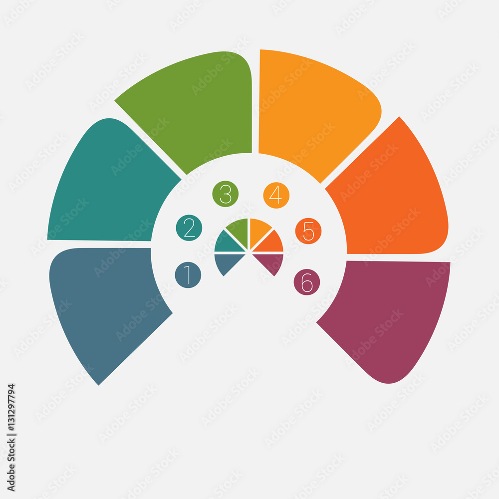 infographic on 6 positions Stock Illustration | Adobe Stock
