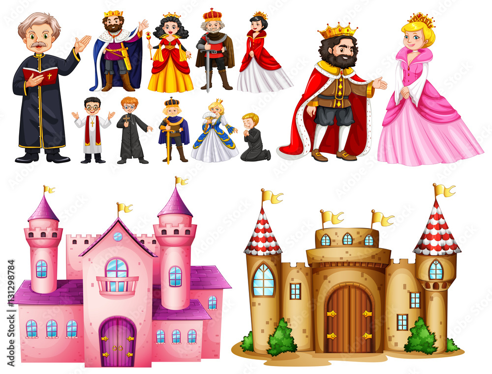 Royal palace and different characters Stock Vector | Adobe Stock