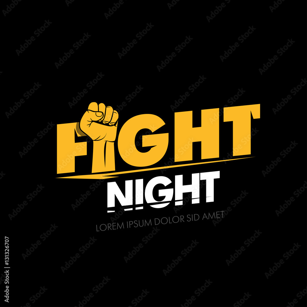 Vecteur Stock Fight nigh. Modern professional fighting poster template ...