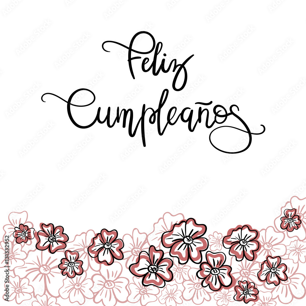 Feliz Cumpleanos (Happy Birthday spanish text). Greeting Card. Modern ...