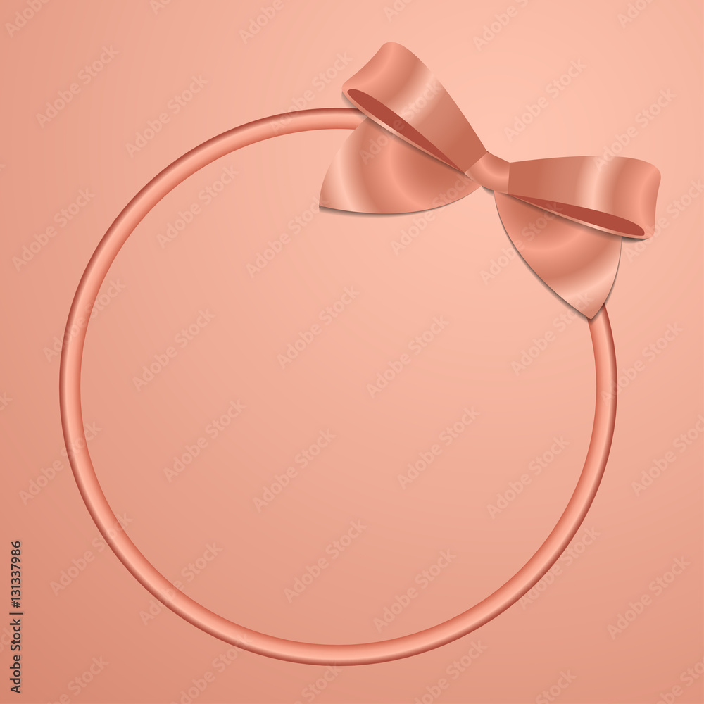 Pink decorative bow Vector illustration Shiny satin pink bow with ...
