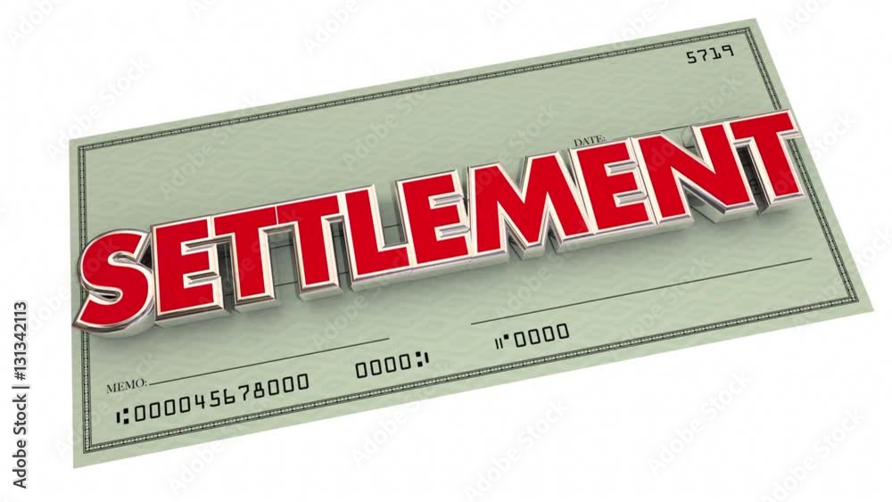 Settlement Check Agreement Payout Word 3d Animation Stock-Video | Adobe ...