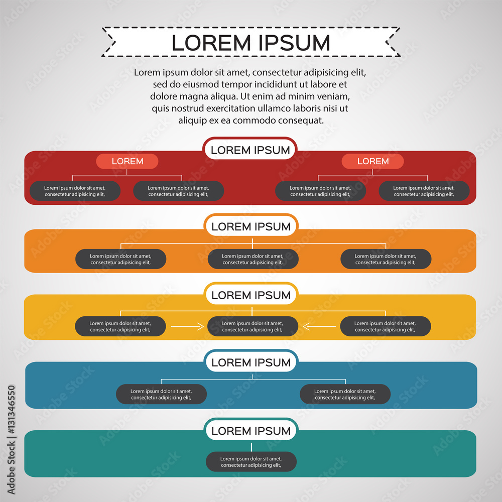 Infographics flowchart design template, vector illustration for ...