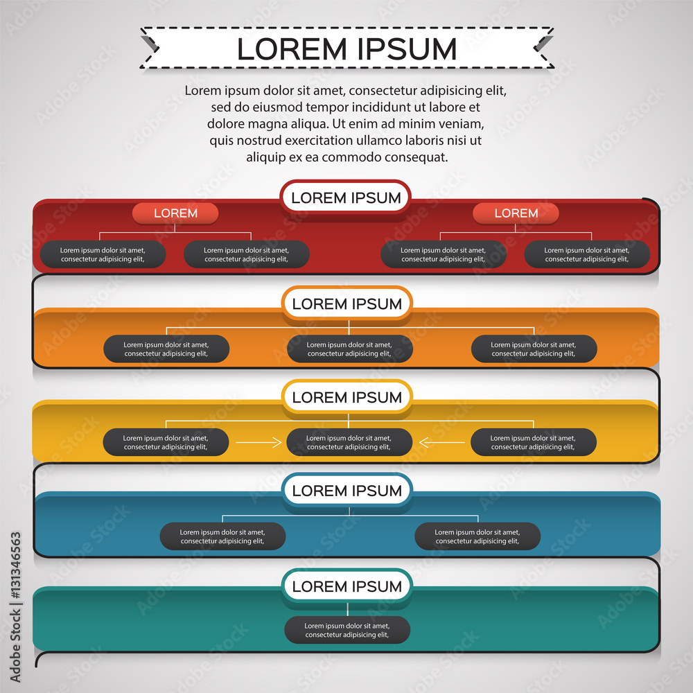 Infographics flowchart design template, vector illustration for ...