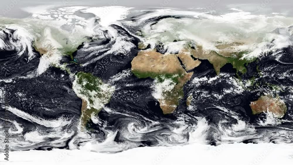 Equirectangular map of the precipitation on Earth planet. Seamless ...