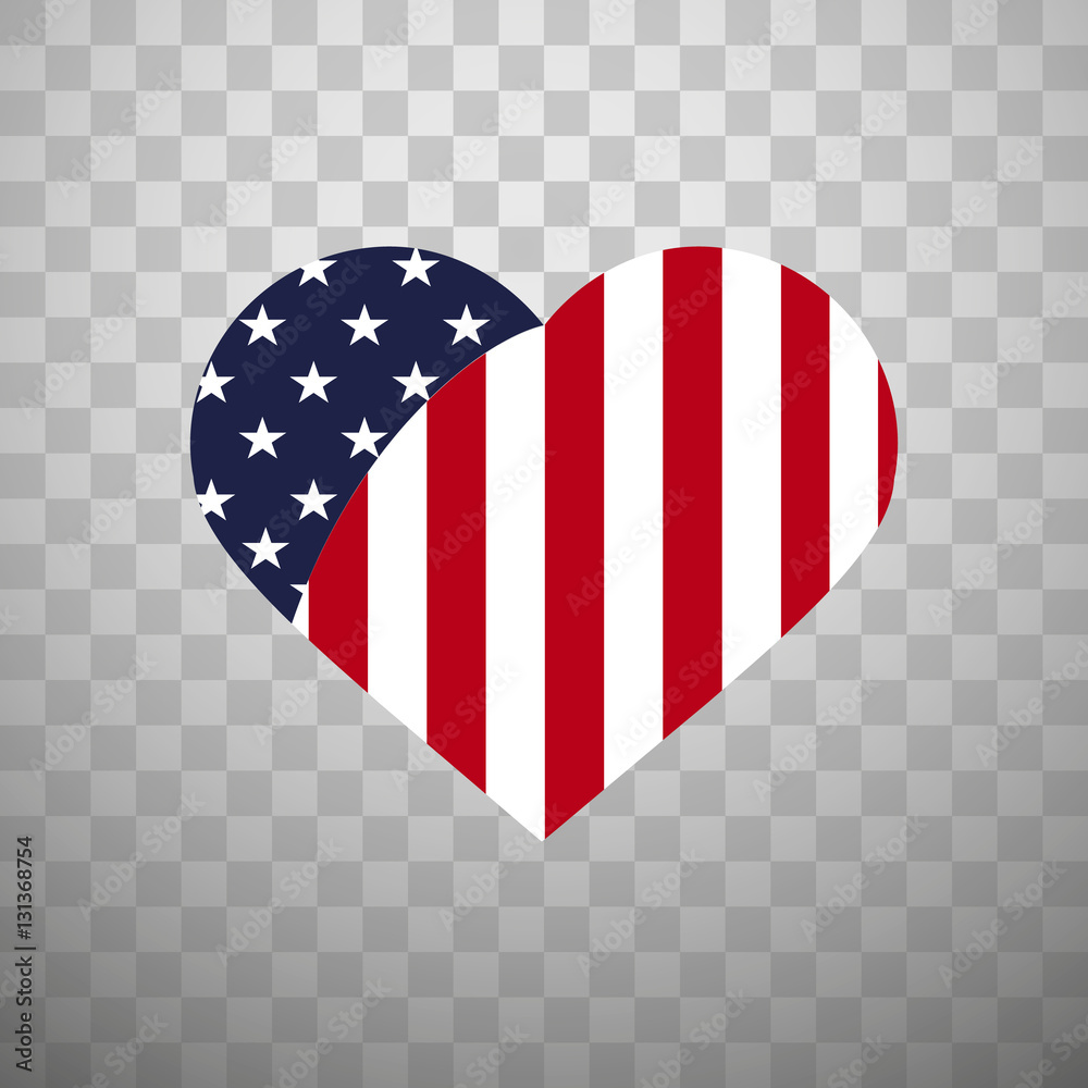 American flag in heart vector illustration sign Stock Vector | Adobe Stock
