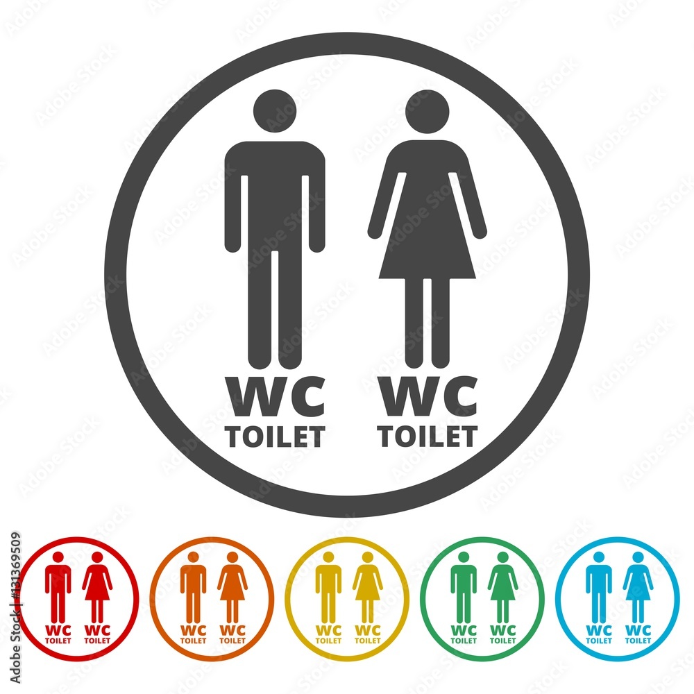 Toilet Symbol set Stock Vector | Adobe Stock