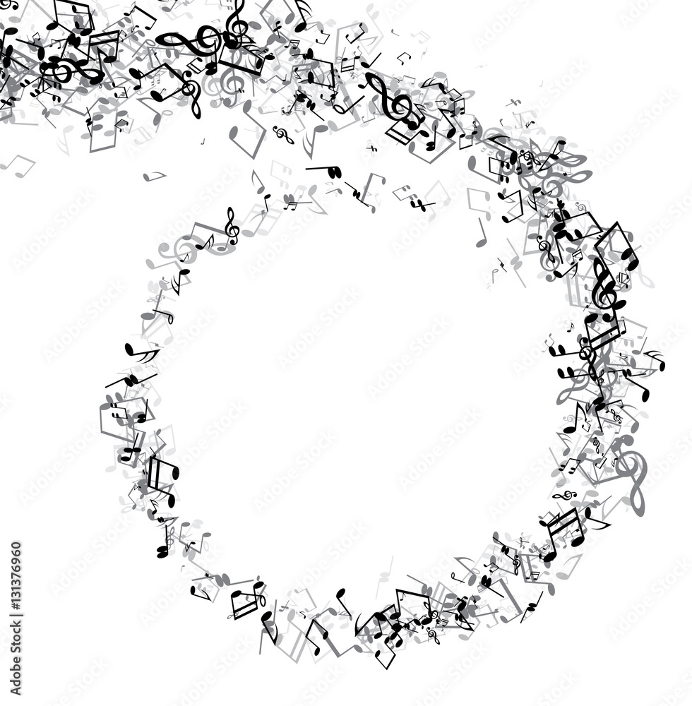 White musical background with notes. Stock Vector | Adobe Stock
