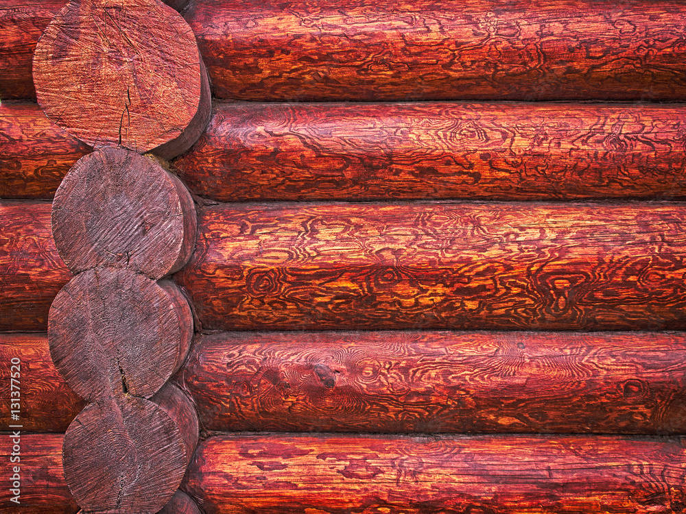 Beautiful natural background pattern of a log wall. Wooden logs Stock ...