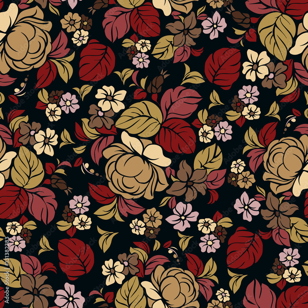 Seamless repeating floral pattern.Vector Stock Illustration | Adobe Stock