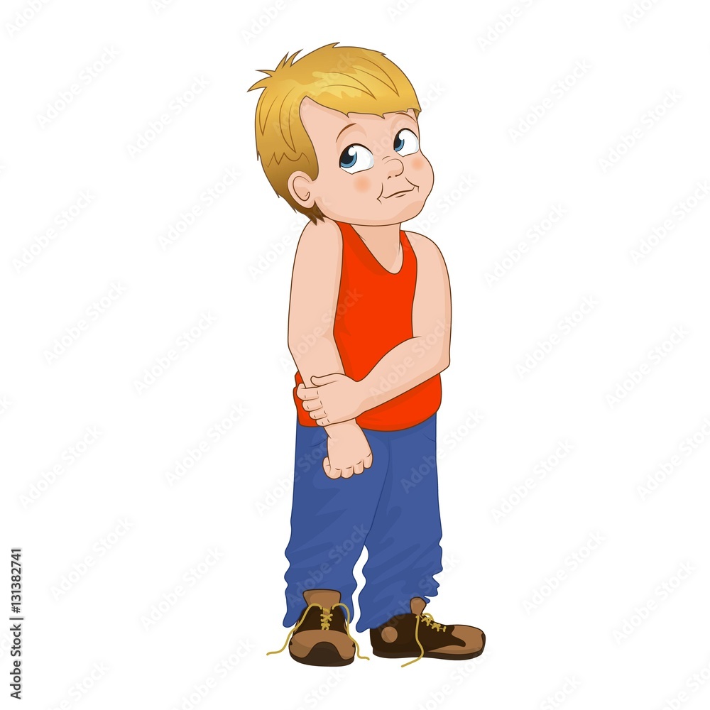Vector Illustration angry little bully boy face showing grievance ...