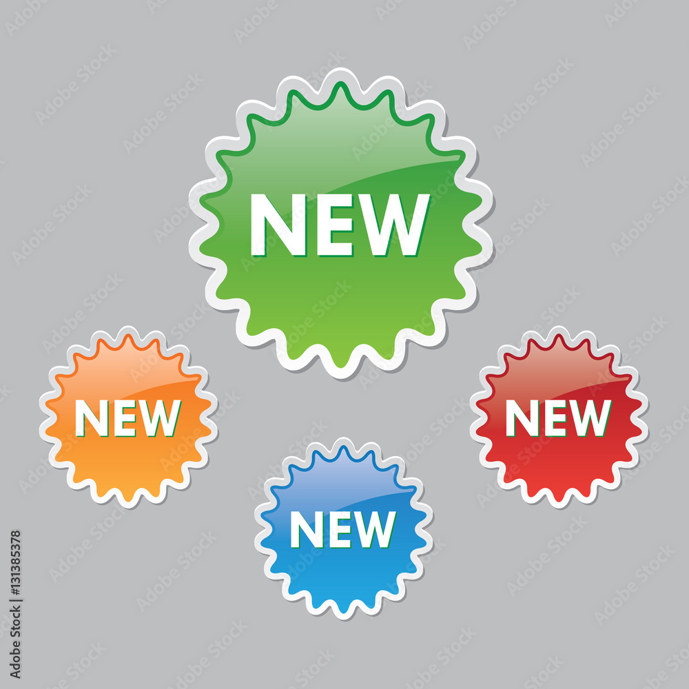 Colorful Set of New Labels Stock Vector | Adobe Stock