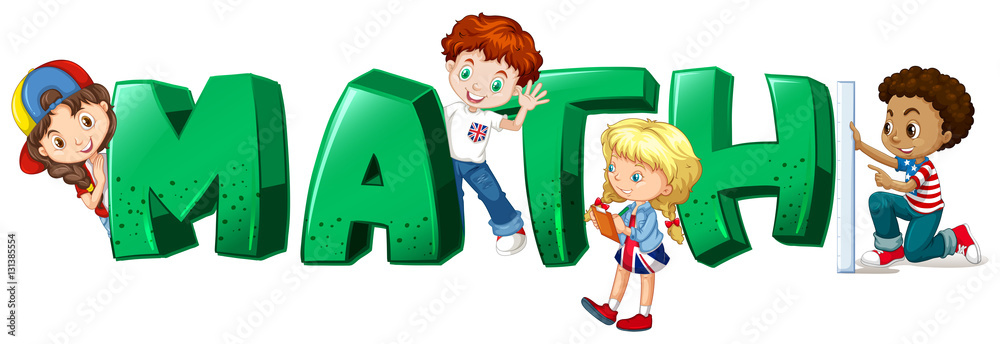 Font design with word math Stock Vector | Adobe Stock