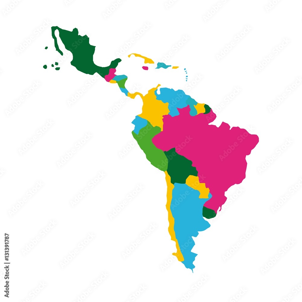 latin america map icon over white background. colorful design. vector ...