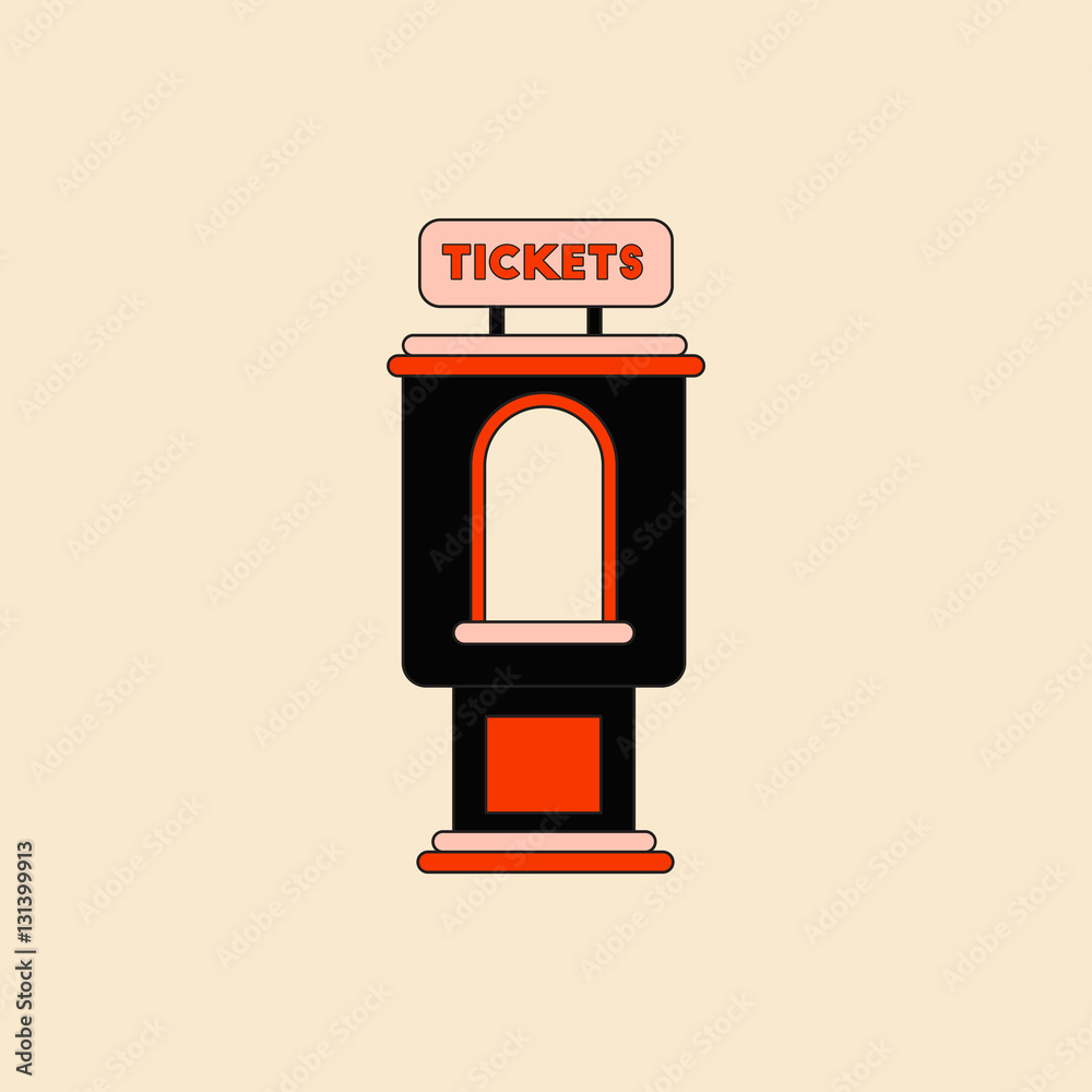Vector illustration in flat style cinema ticket booth Stock Vector ...