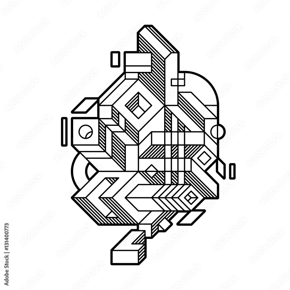 Abstract geometric composition with complex geometric shapes. Style of ... Abstract geometric composition with complex geometric shapes. Style of ...